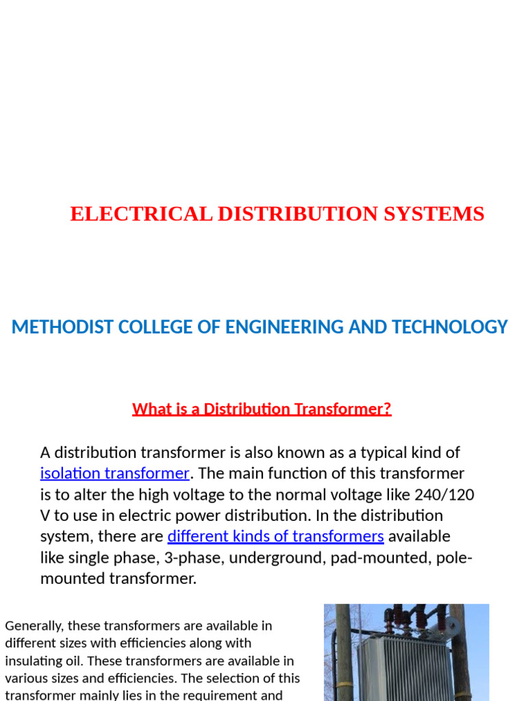 Types and Uses of Distribution Transformers | PDF | Transformer ...