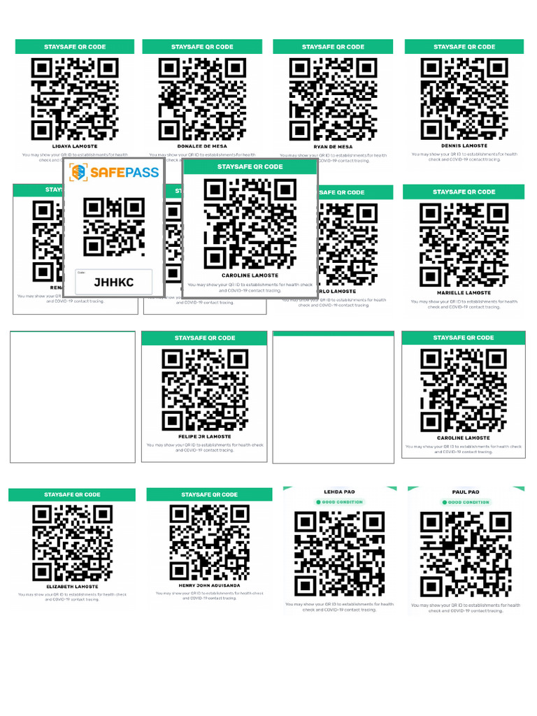 Staysafe QR Codes | PDF