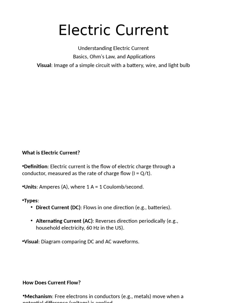 Electric Current PPT 2025 | PDF | Electric Current | Voltage