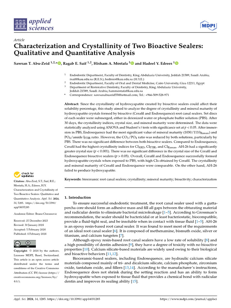 Characterization and Crystallinity of Two Bioactiv | PDF | Bioceramic ...