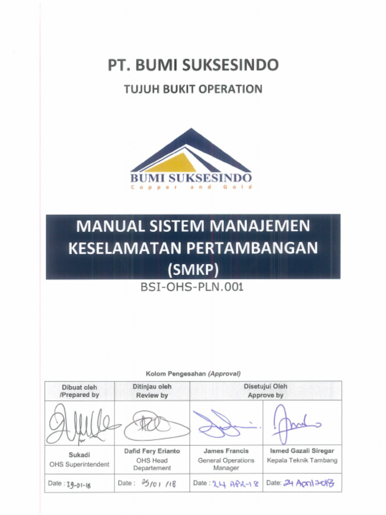 Bsi Ohs Pln.001 Manual SMKP | PDF