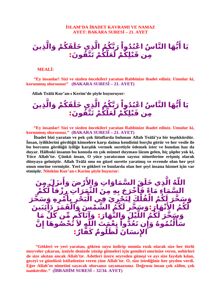 Namaz Ve İbadet | PDF