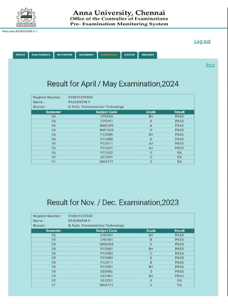 UG Marksheet 5th & 6th | PDF