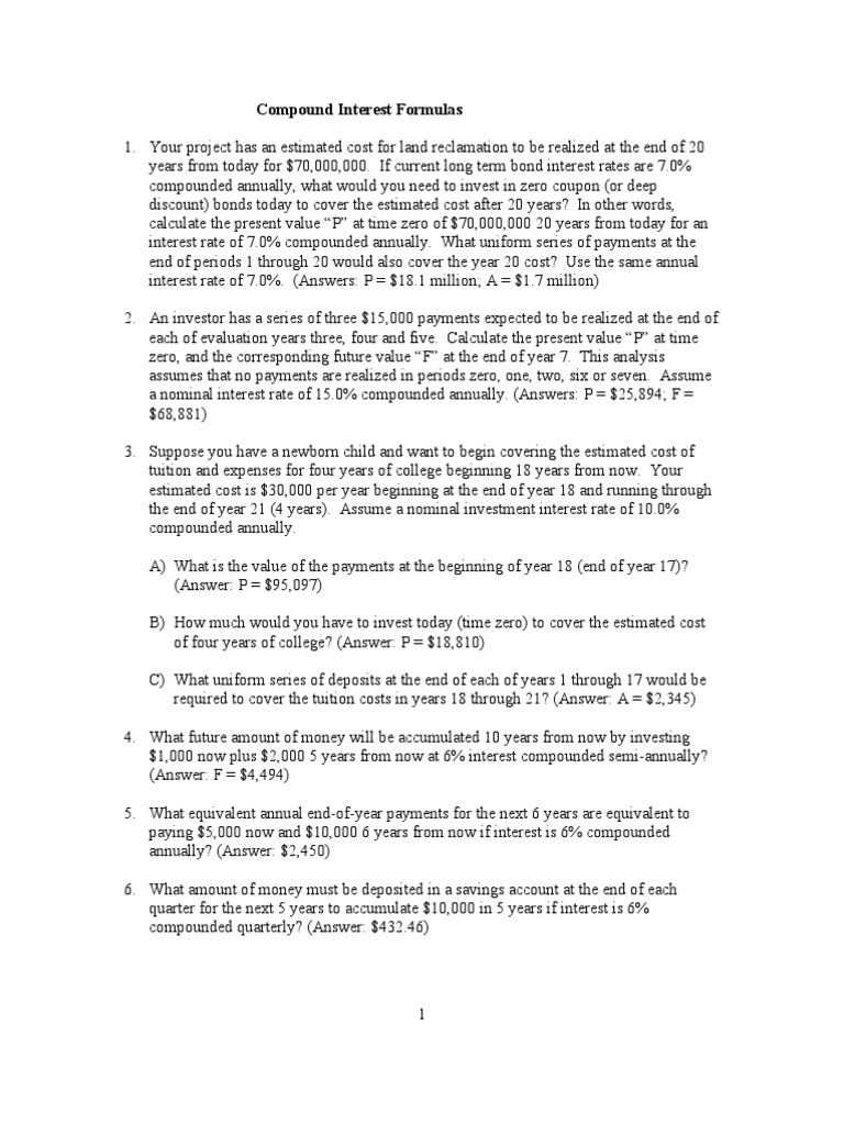 Compound Interest Formulas Explained | PDF | Interest | Present Value