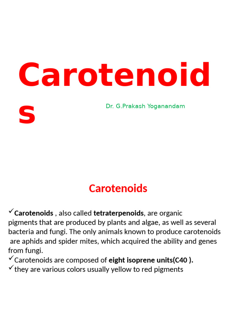 carotenoids-ppt2 | PDF | Carotenoid | Vitamin A