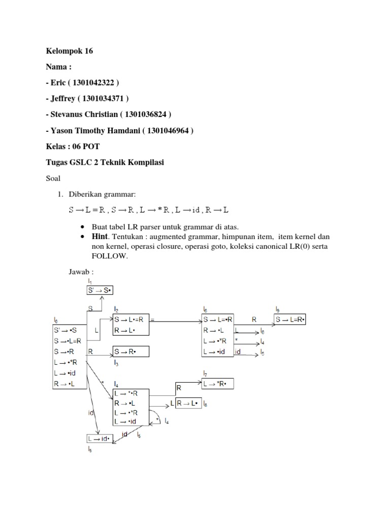 Tabel LR dan SLR untuk Grammar Kompilasi | PDF