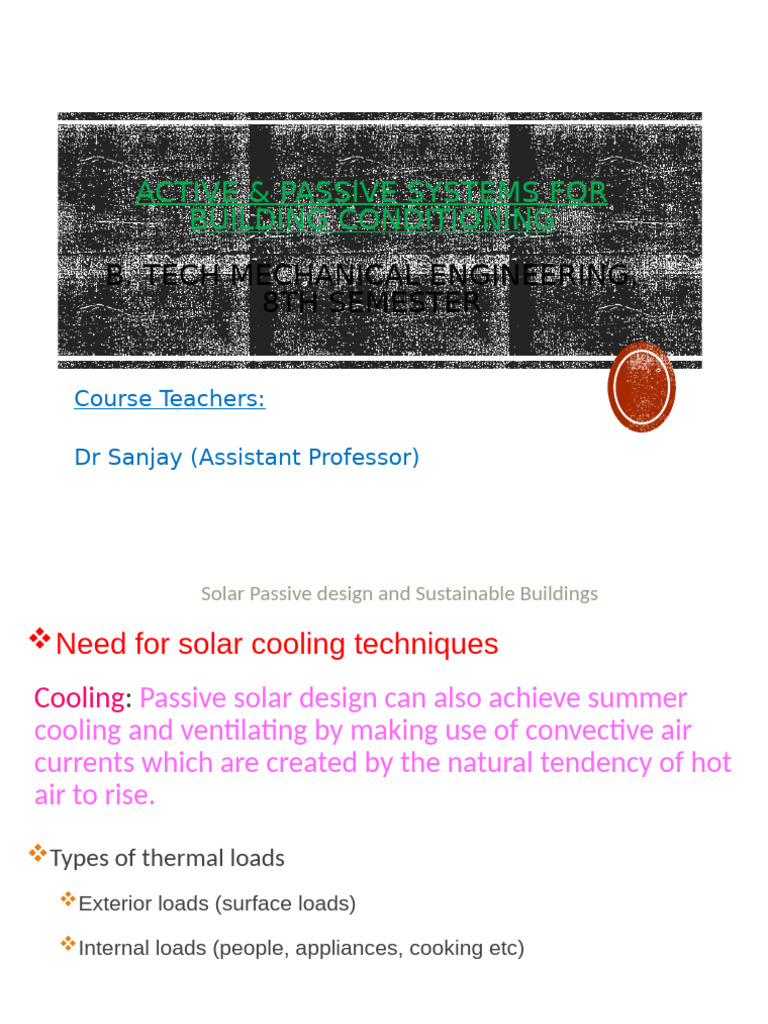 Solar Passive Design-Passive Cooling (L-2) | PDF | Heat Transfer ...