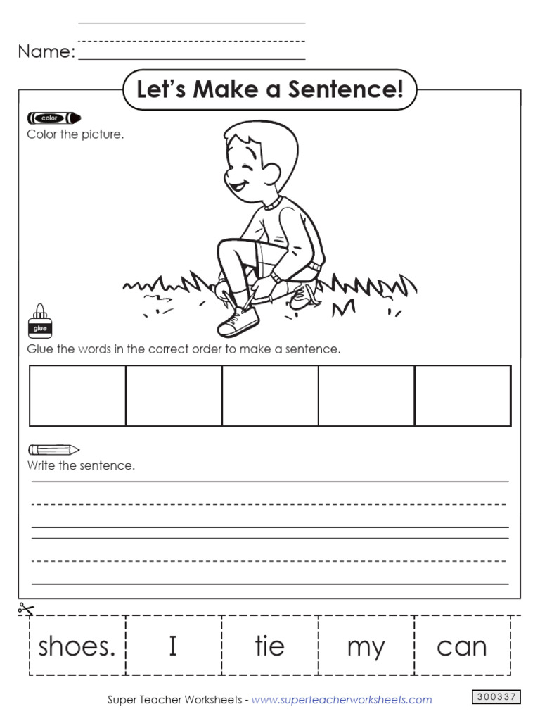 Build A Sentence I Can Tie My Shoes TIESH | PDF