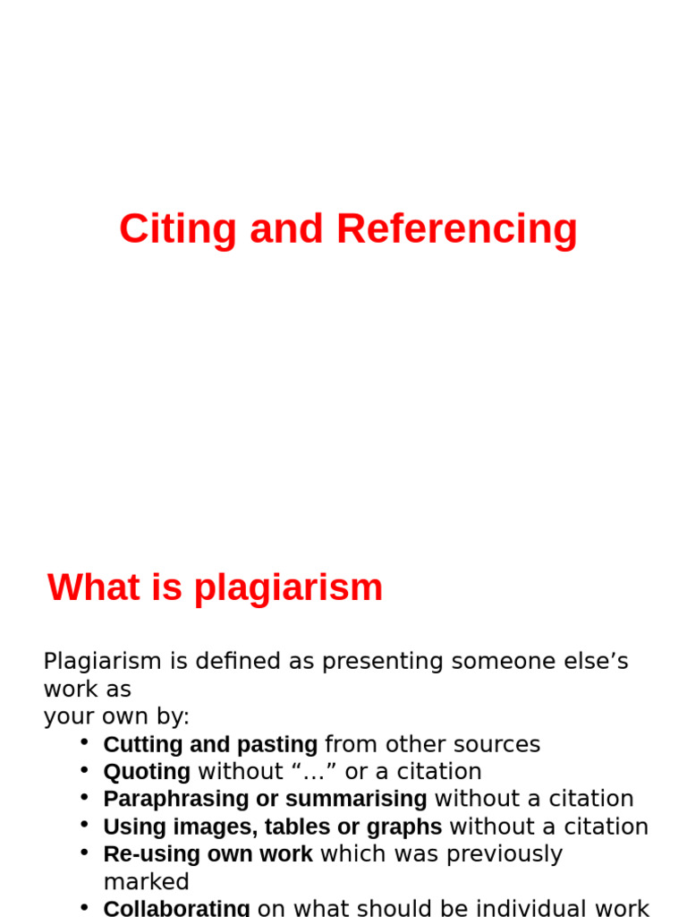 Citing and Referencing Powerpoint | PDF | Citation | Plagiarism