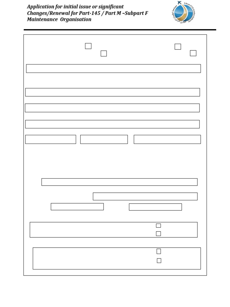 Lycaa Form 2 Part 145 Part M Subpart f2 | PDF | Aviation | Aircraft