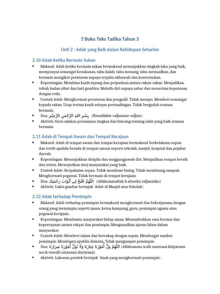 Adab Baik dalam Kehidupan Seharian | PDF