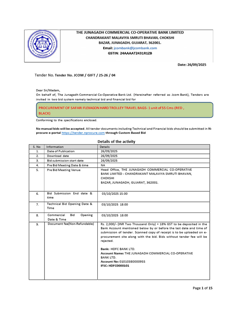 Bag NIT | PDF | Specification (Technical Standard)