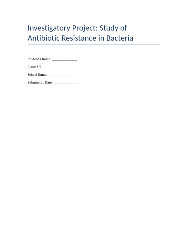 Antibiotic_Resistance_Investigatory_Project | PDF | Antimicrobial ...