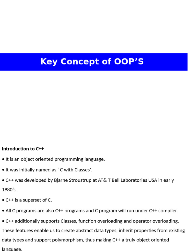 Understanding OOP Concepts in C++ | PDF | Object Oriented Programming ...