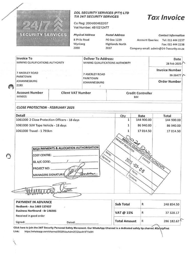 DDL Security - Bodyguards Feb-Sep25 8 Months | PDF
