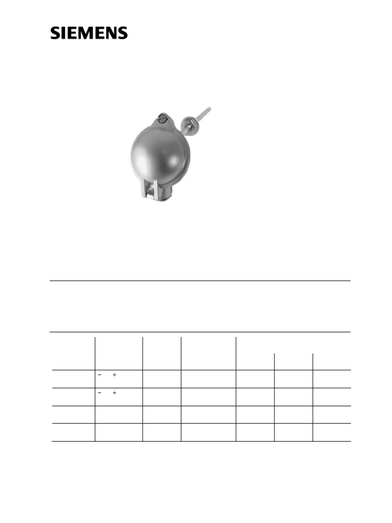 Immersion Temperature Sensors QAE3010/QAE3075 | PDF | Sensor | Water
