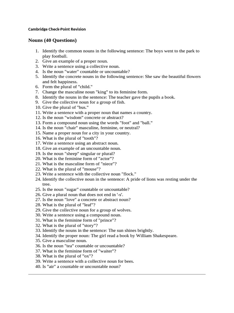 Cambridge Checkpoint English Revision | PDF | Verb | Noun
