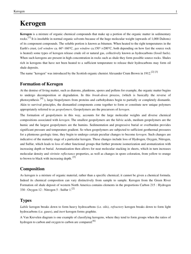 Kerogen | PDF | Nature | Chemical Substances