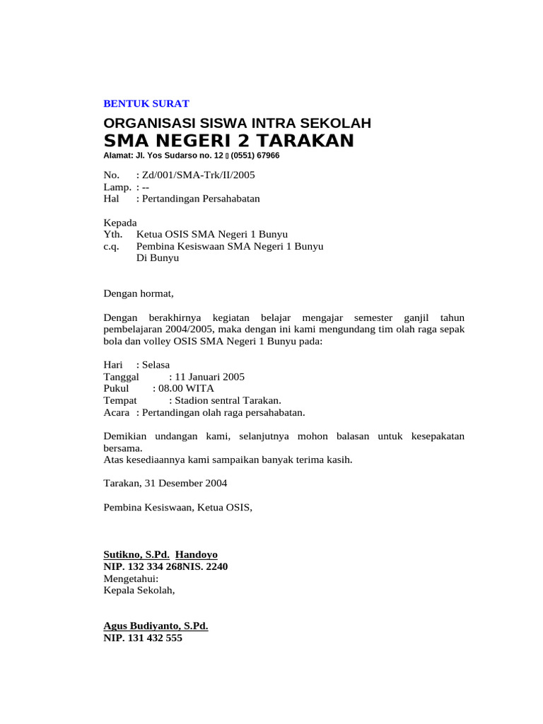 Bentuk Surat Latihan | PDF
