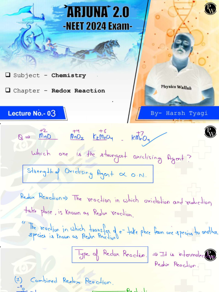 6571cdb7efdf8d001863aaae ## Redox Reactions 03 - Classnotes Removed ...