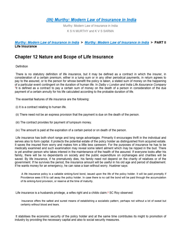 Life Insurance Law in India Explained | PDF | Life Insurance | Insurance