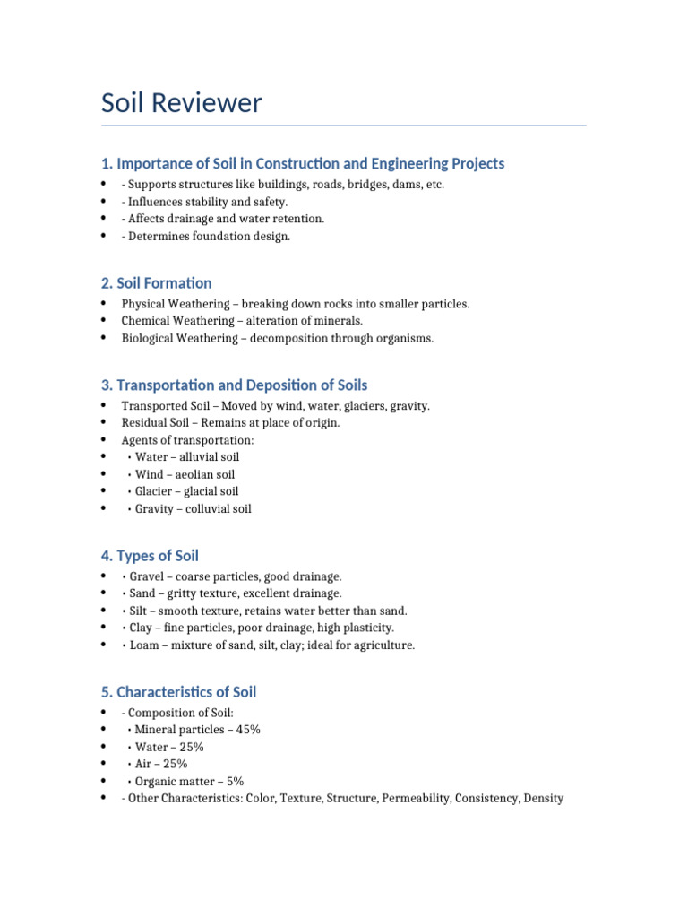 Soil Reviewer | PDF | Soil | Clay