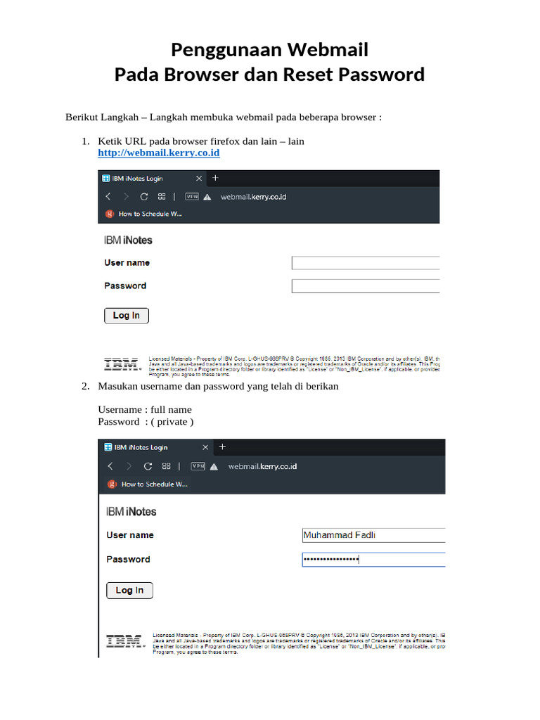Panduan Webmail dan Reset Password | PDF