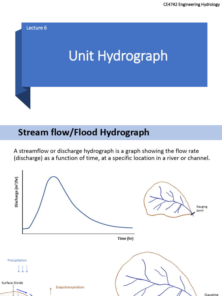 CE4741 Lecture 6 - Hydrograph (U) | PDF | Discharge (Hydrology ...