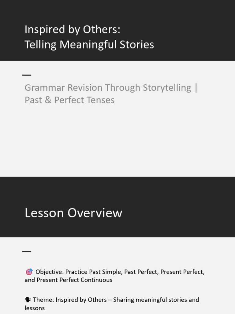 Grammar Through Storytelling Techniques | PDF | Grammatical Tense ...