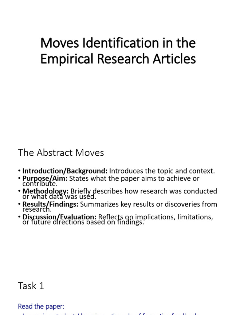 Moves in Research Article Abstracts | PDF | Methodology | Abstract ...