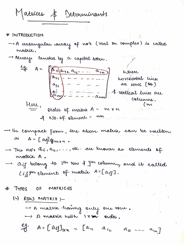 Matrices and Determinants Module | PDF