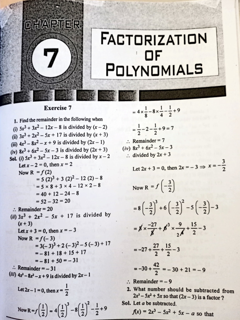 Factorisation of Polynomials | PDF