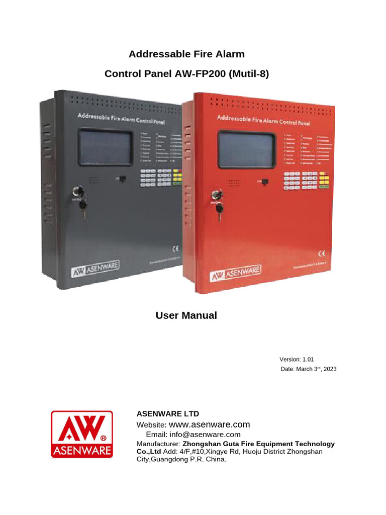 AW-FP200 Fire Alarm Control Panel Manual | PDF | Computing | Computer ...