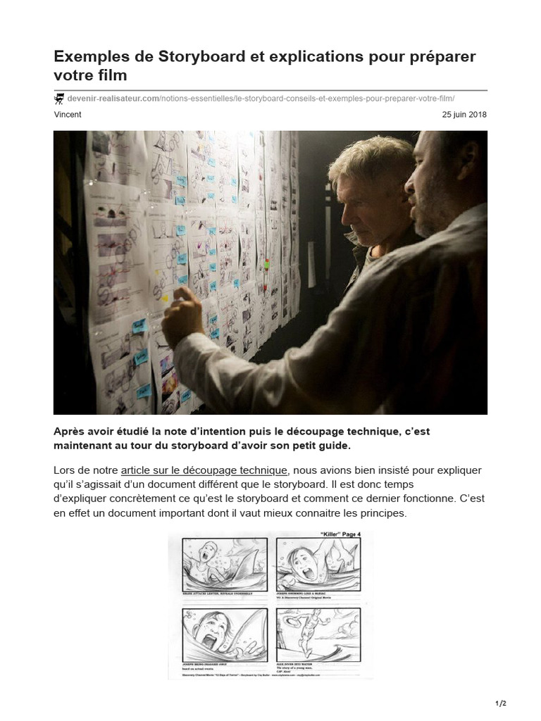 Exemples et conseils pour storyboard | PDF | Scénario