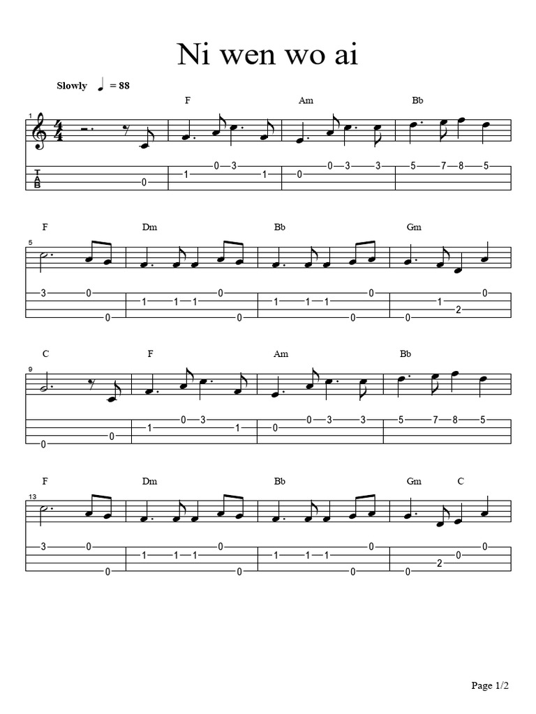 Ni Wen Wo Ai Lyrics and Analysis | PDF