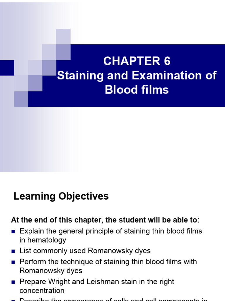 Blood Film Staining Techniques Guide | PDF | Staining | Cytopathology