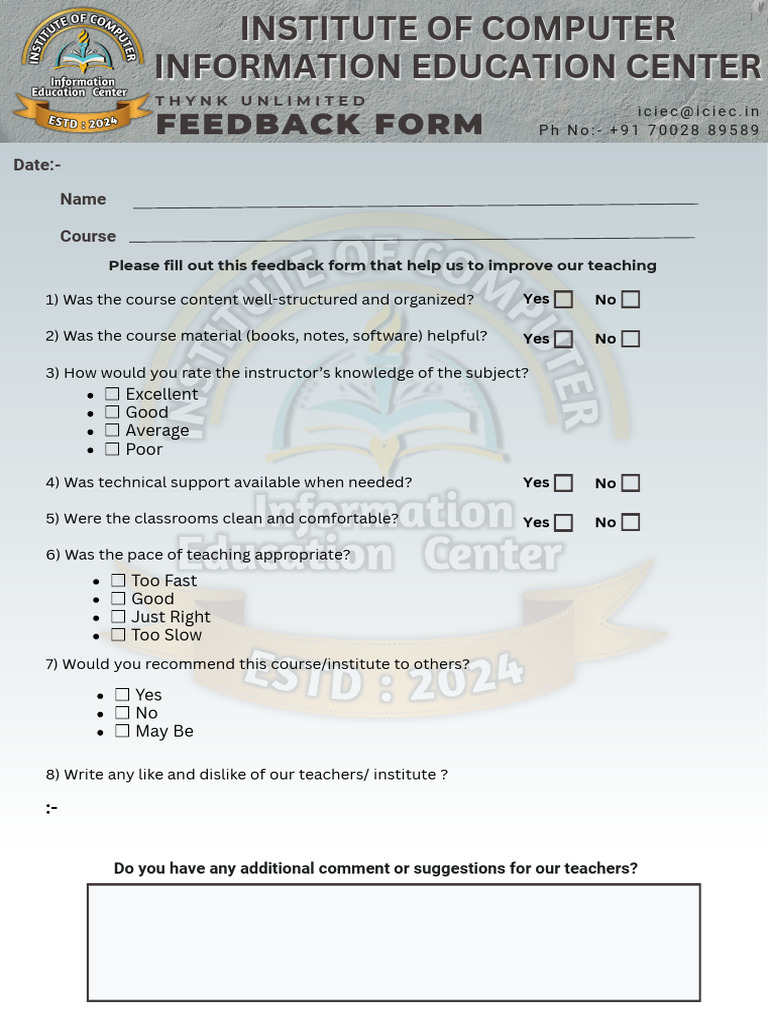 Pink and Beige Professional Feedback Form A4 Document.pdf | PDF