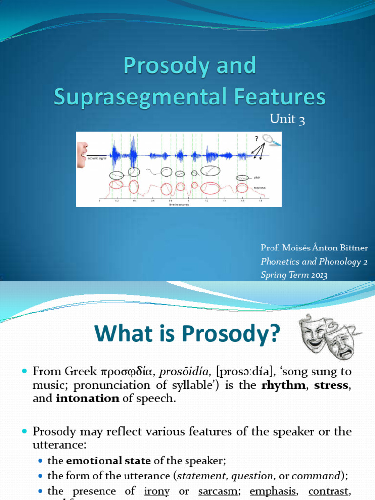 Prosody and Suprasegmental Features | PDF | Linguistics | Oral ...