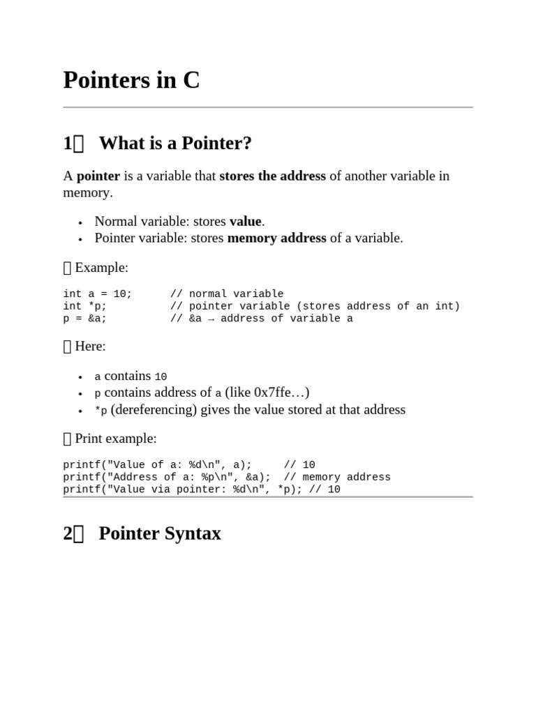 Understanding Pointers in C Programming | PDF | Pointer (Computer ...
