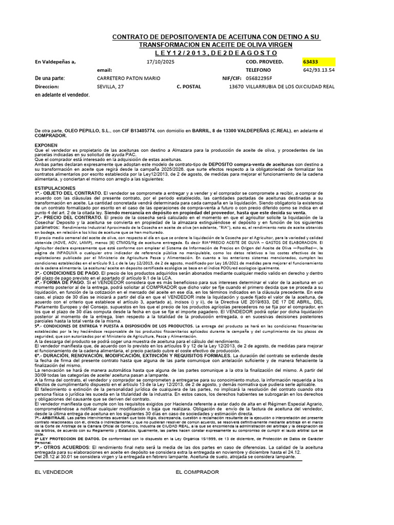 Mario Carretero Paton | PDF | Arbitraje | Aceite de oliva