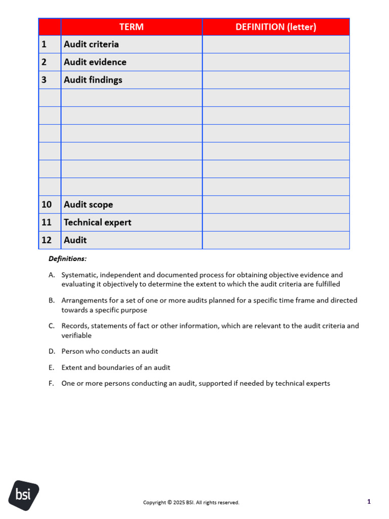 HO Term N Definition Audit 2 | PDF