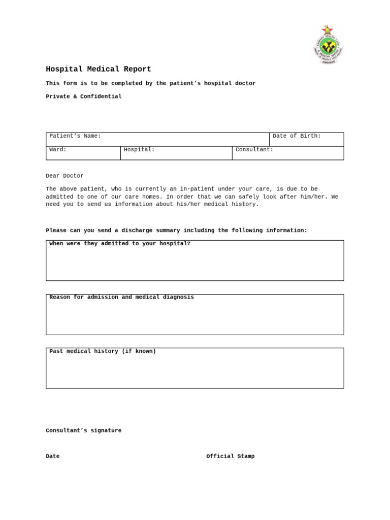 Hospital Discharge Summary Request Form | PDF