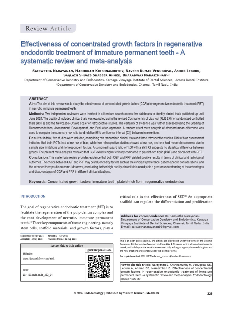 Effectiveness of Concentrated Growth Factors In.1 | PDF | Randomized ...