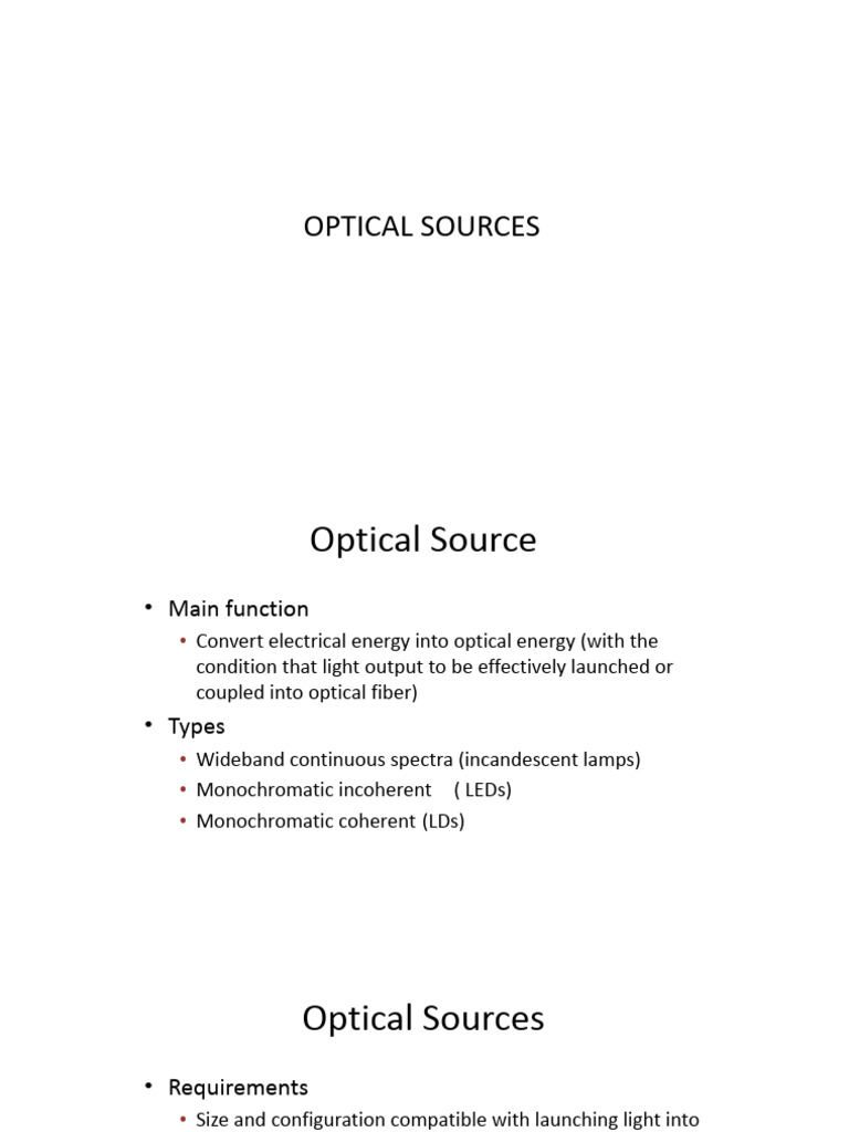 Unit-3 Led Laser.pptx | PDF | Laser | Fiber Optic Communication