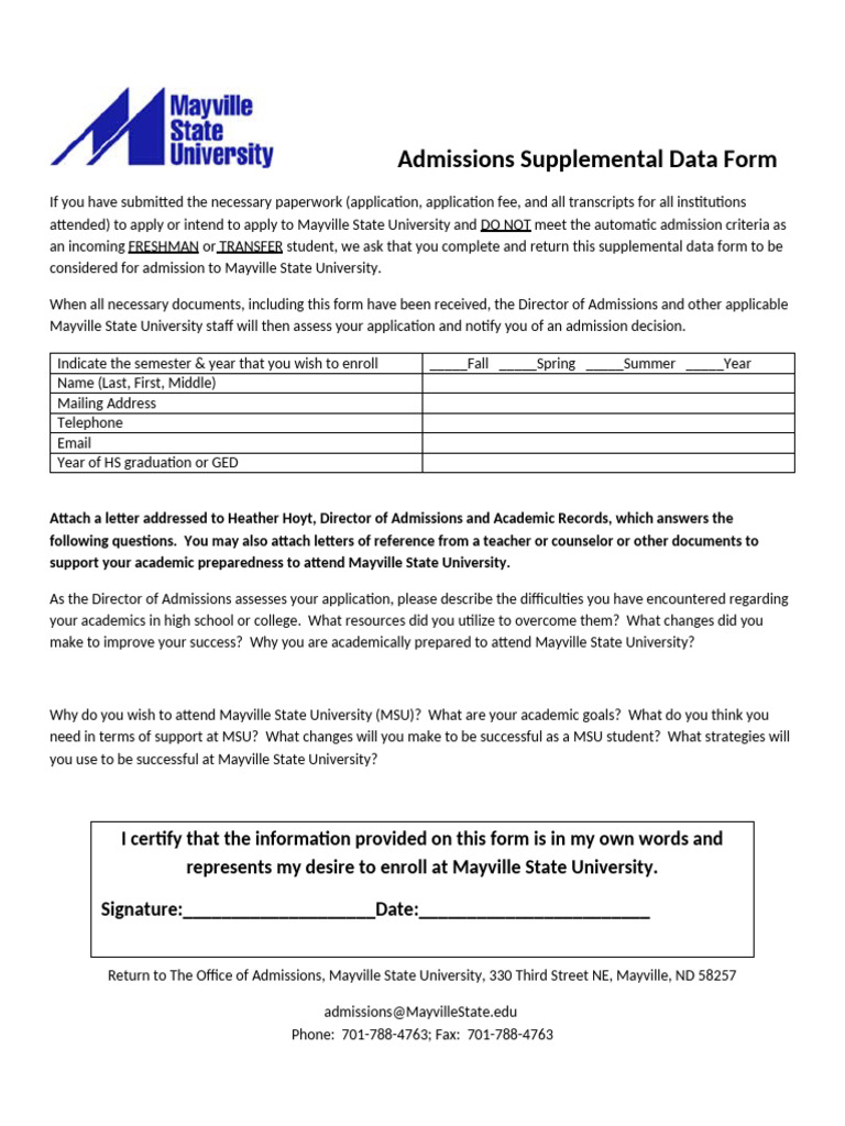 Supplemental Data Forms - NEw | PDF