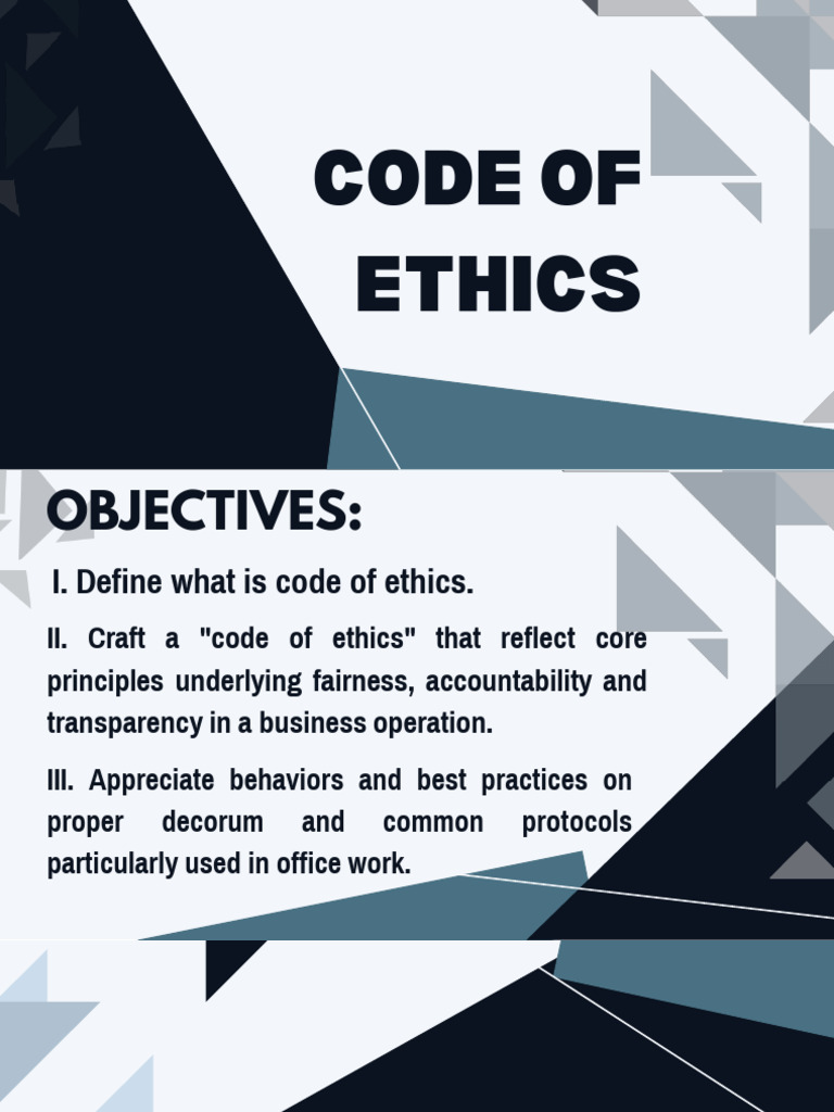 Group 4 Abm Code of Ethics | PDF | Conflict Of Interest | Confidentiality