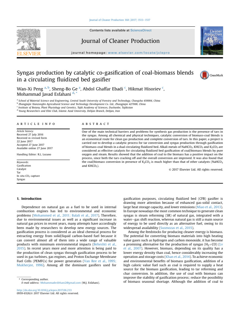 Catalytic Co-Gasification of Coal-Biomass | PDF | Gasification | Catalysis