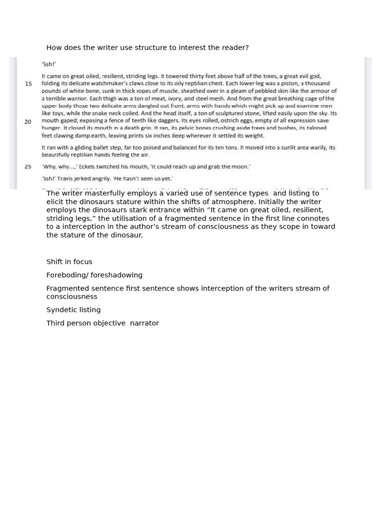 How Does The Writer Use Structure To Interest The Reader | PDF