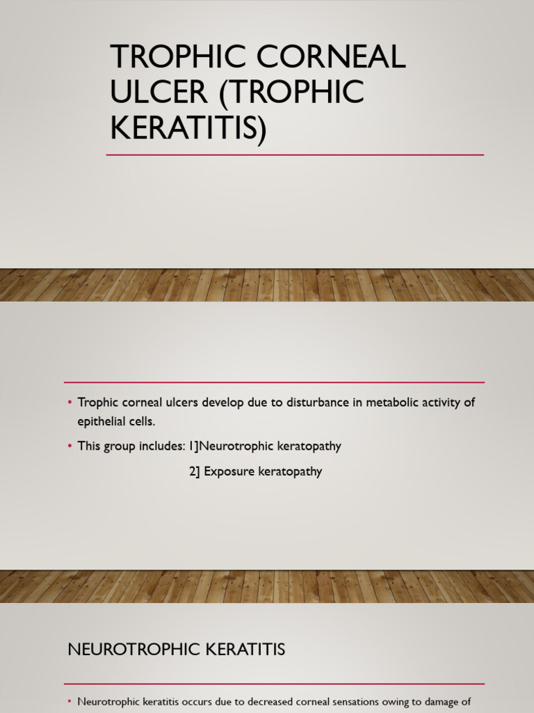 Trophic Corneal Ulcer (Trophic Keratitis) | PDF | Ophthalmology ...