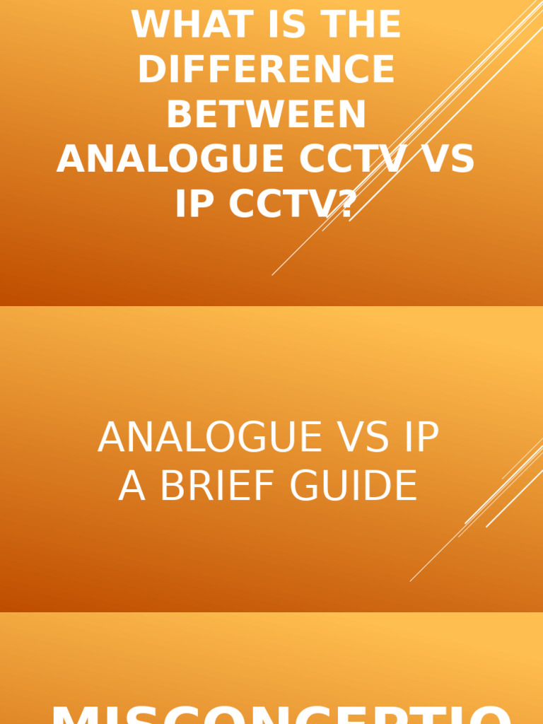 What Is The Difference Between Analogue CCTV Vs IP CCTV | PDF
